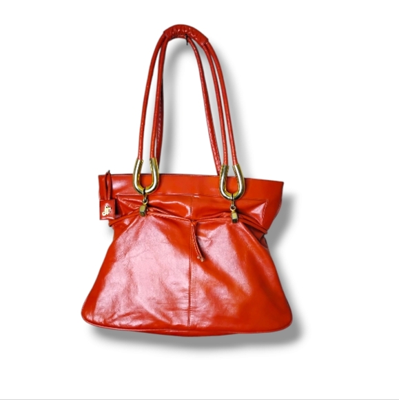 Lou Taylor | Bags | Vintage Lou Taylor Leather Tote Bag Swivel Mirror ...